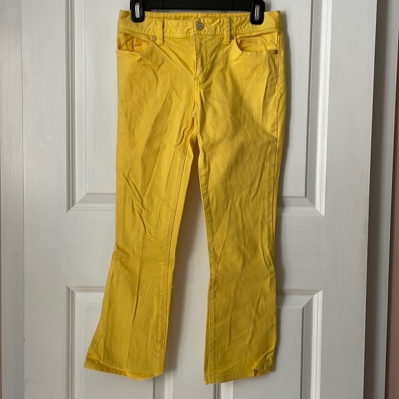 Tory Burch | Jeans | Tory Burch Yellow Jeans Denim Cropped Slim Boot ...